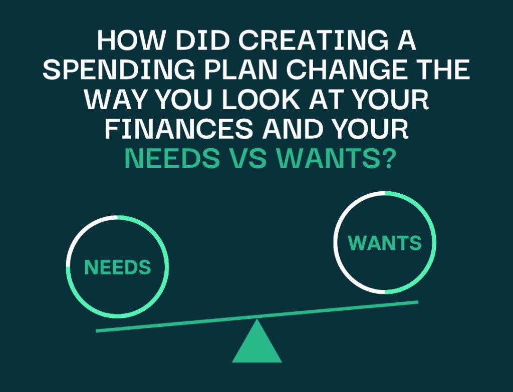 How did creating a spending plan change the way you look at your ...